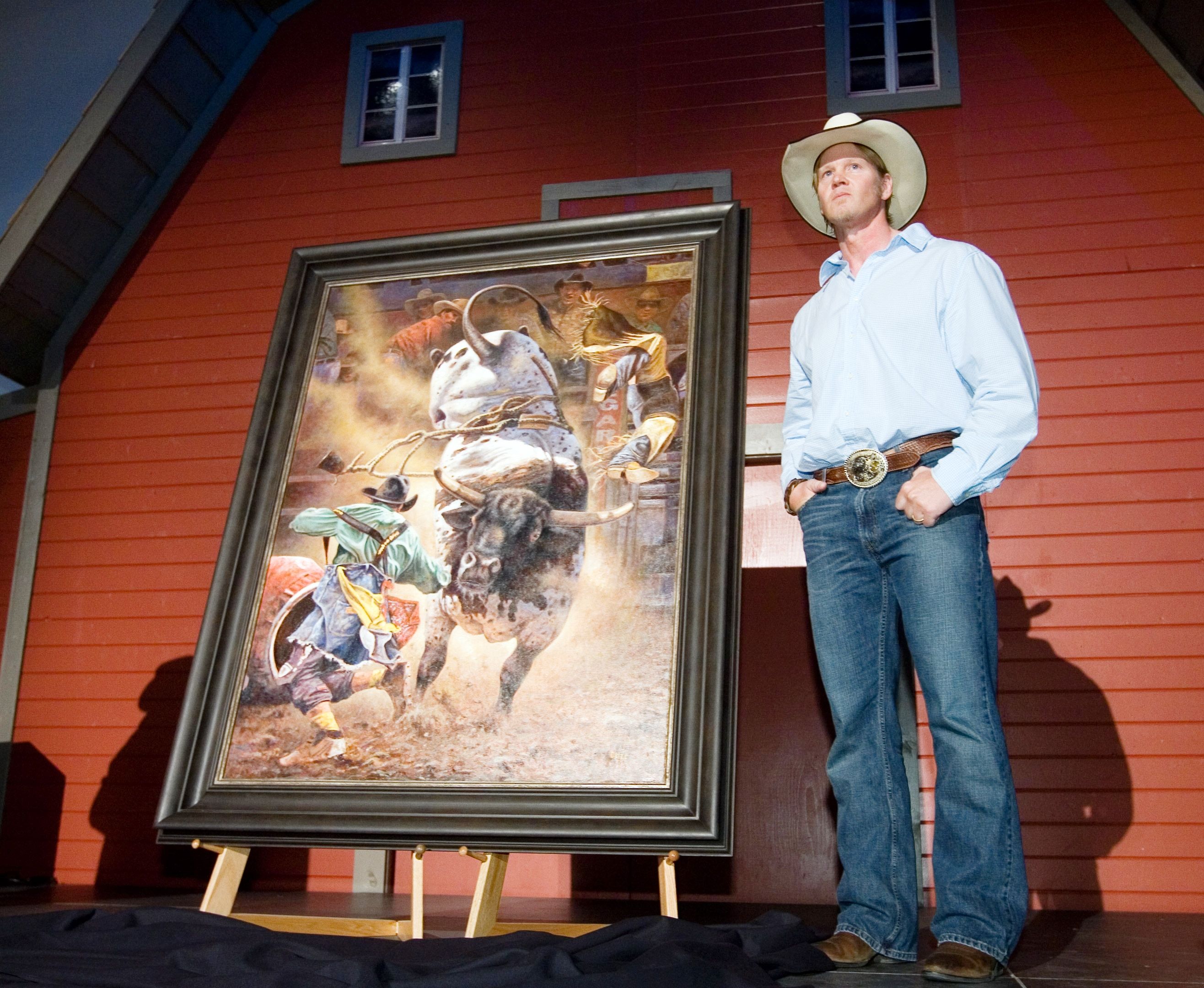 The legendary bull Outlaw is featured on the 2010 Stampede poster ...