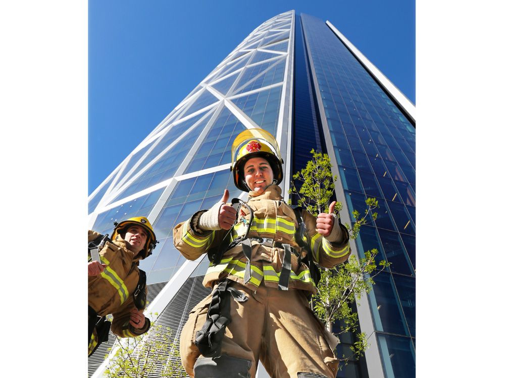 Firefighters conquer Calgary's tallest building raising more than ...