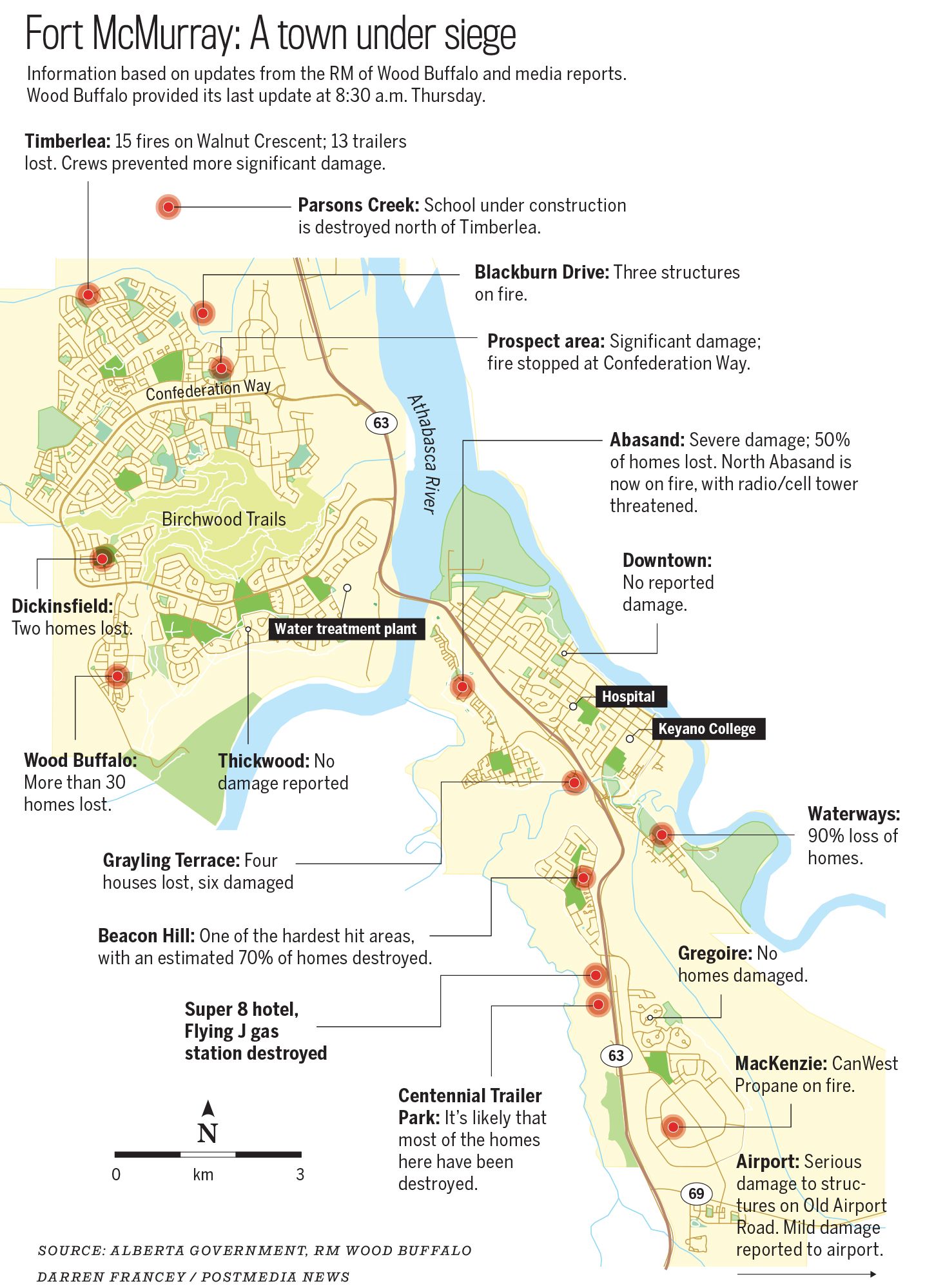 Fort McMurray Wildfire - Day 3 - map reveals where fires are burning ...