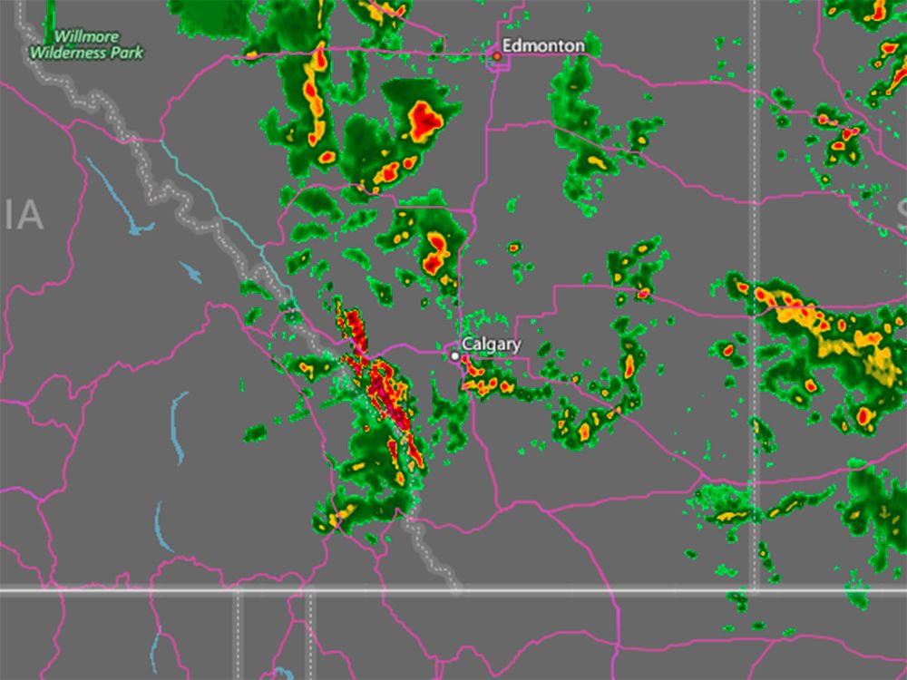 Severe thunderstorm warning issued north of Calgary | Calgary Herald