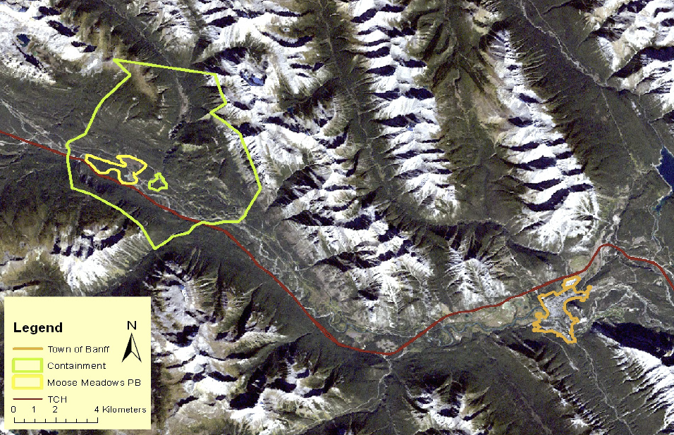 Prescribed fire burning near Moose Meadows in Banff National Park ...