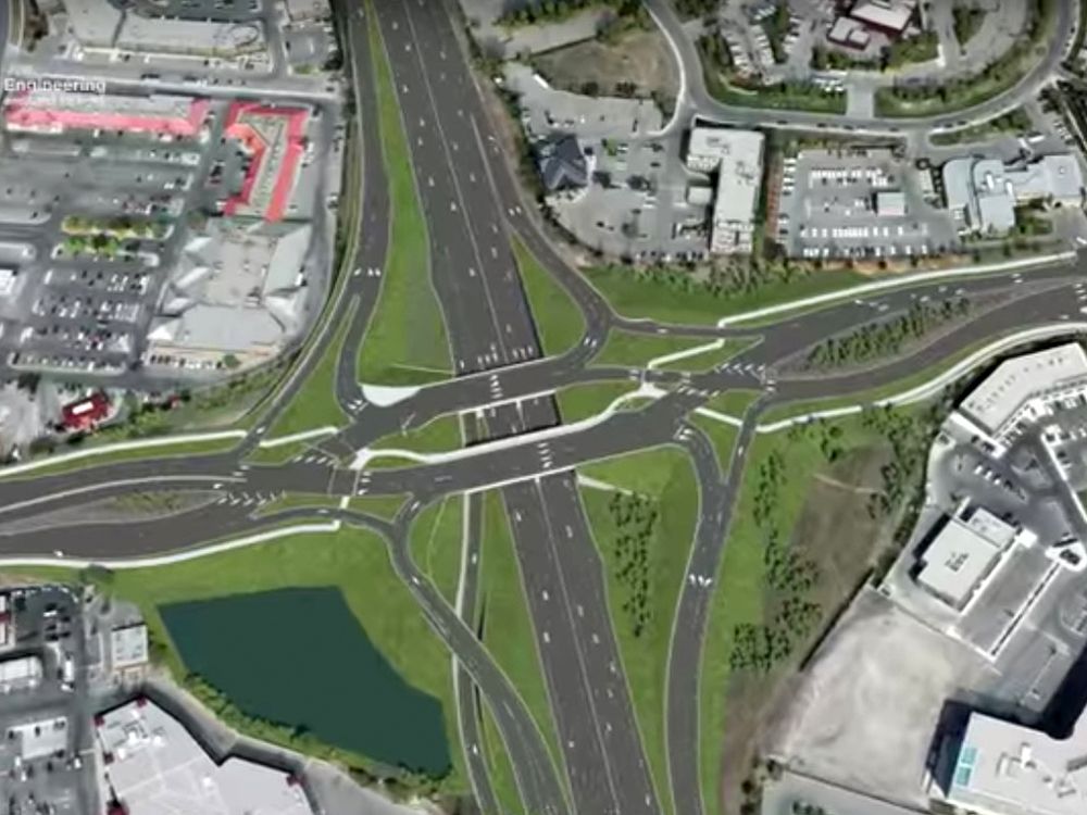 Long-awaited 'diverging diamond' interchange opens in south Calgary ...