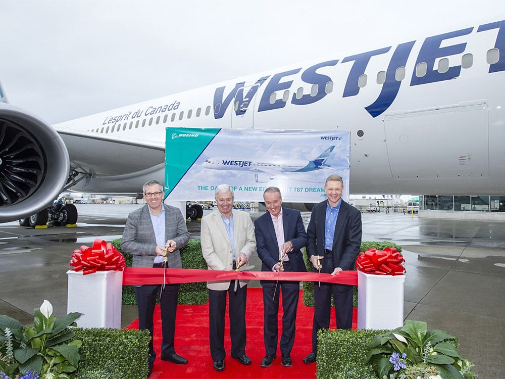 WestJet receives first Dreamliner; names it 'Clive Beddoe' | Calgary Herald