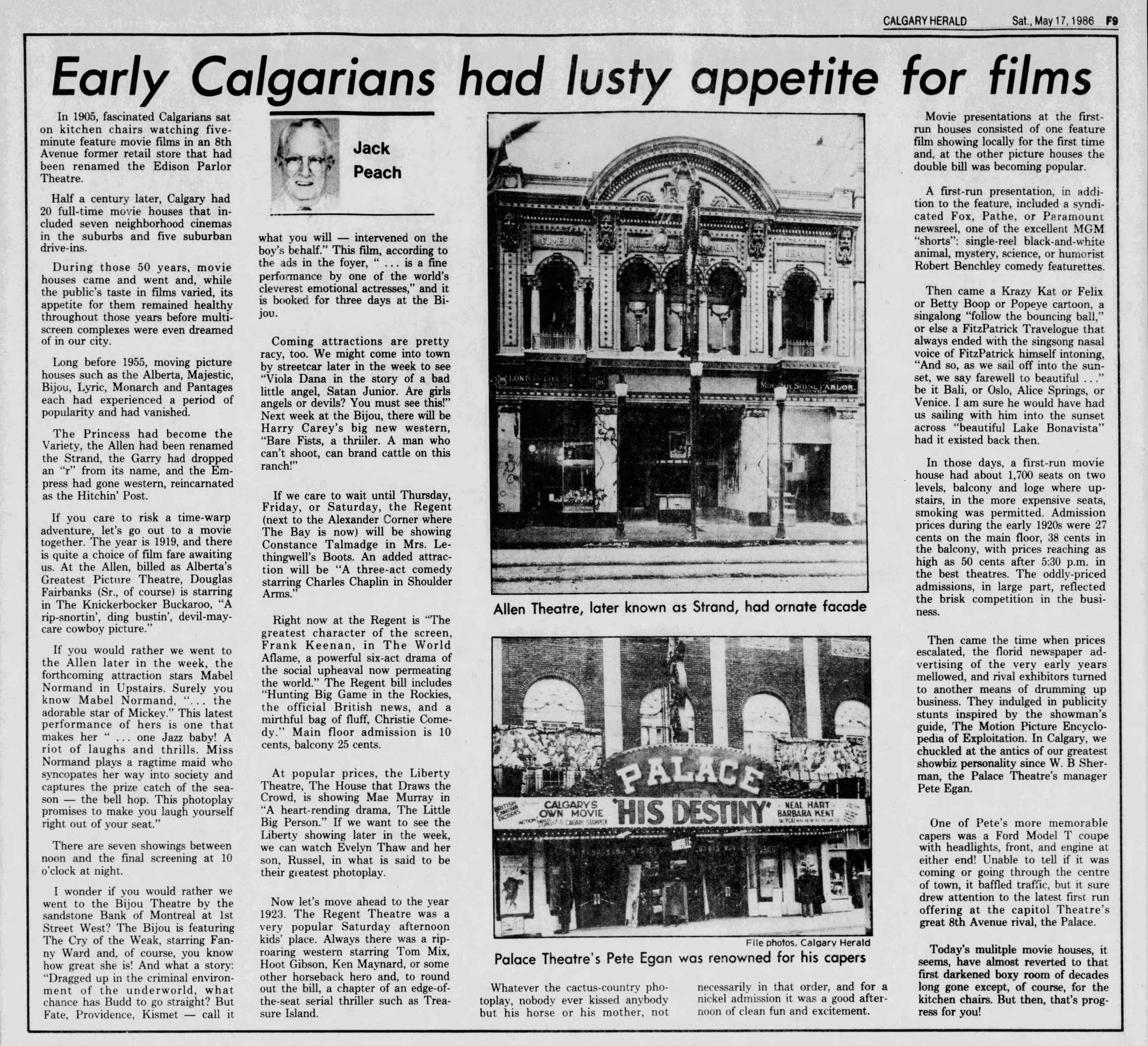 Going to the movies, in early 1900s style: From the archives | Calgary ...