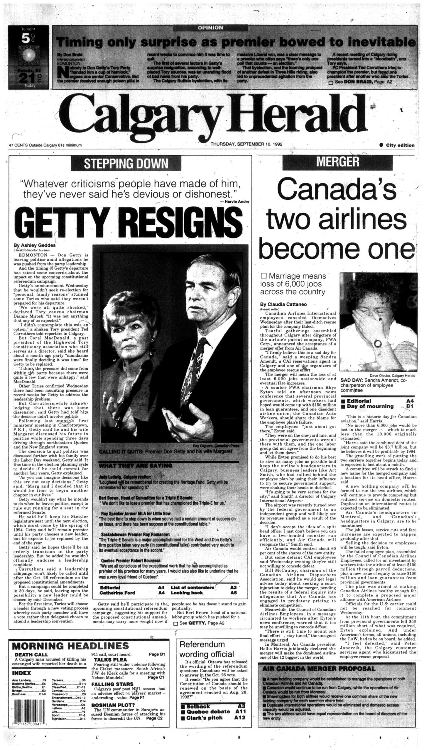 Today in History - Sept. 9 | Calgary Herald