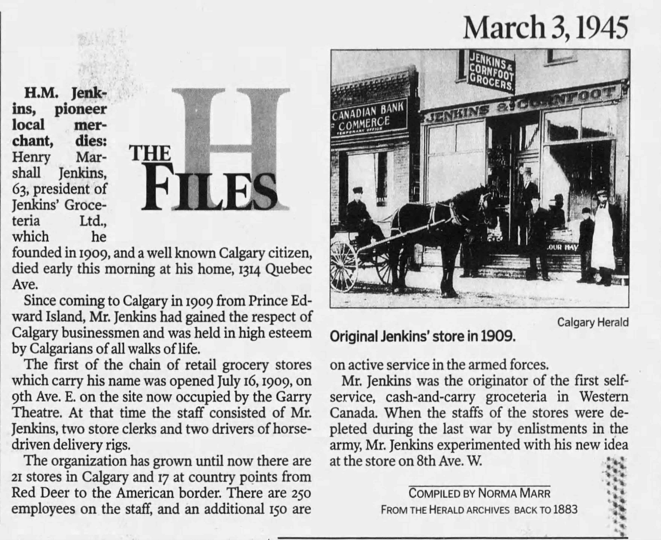 A few March features from the Herald archives: The H-files | Calgary Herald