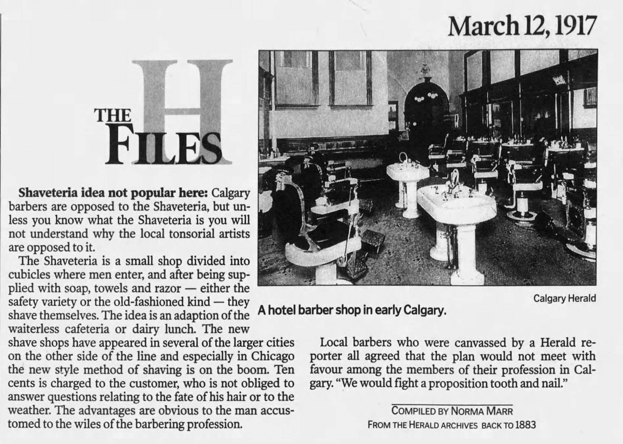 A few March features from the Herald archives: The H-files | Calgary Herald