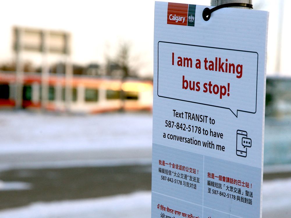 Campaign invites Calgarians to text with light poles, bus stops ...