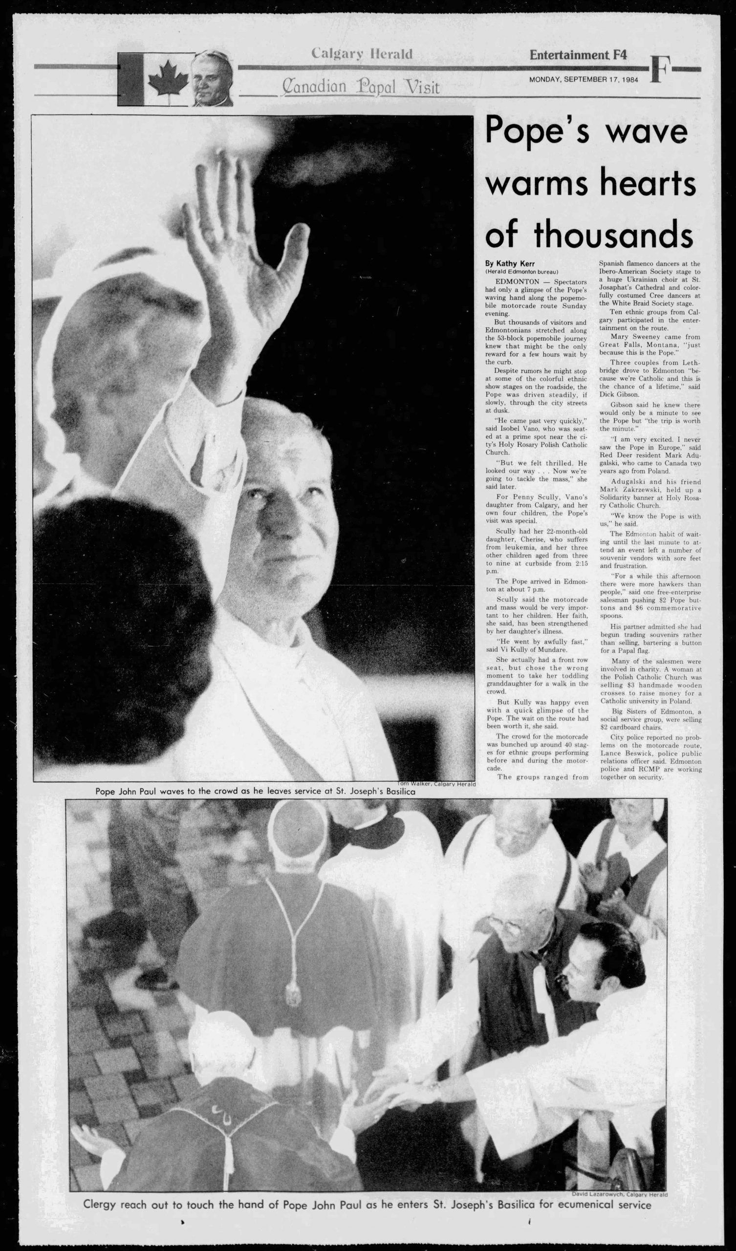 The 1984 papal visit to Alberta | Calgary Herald