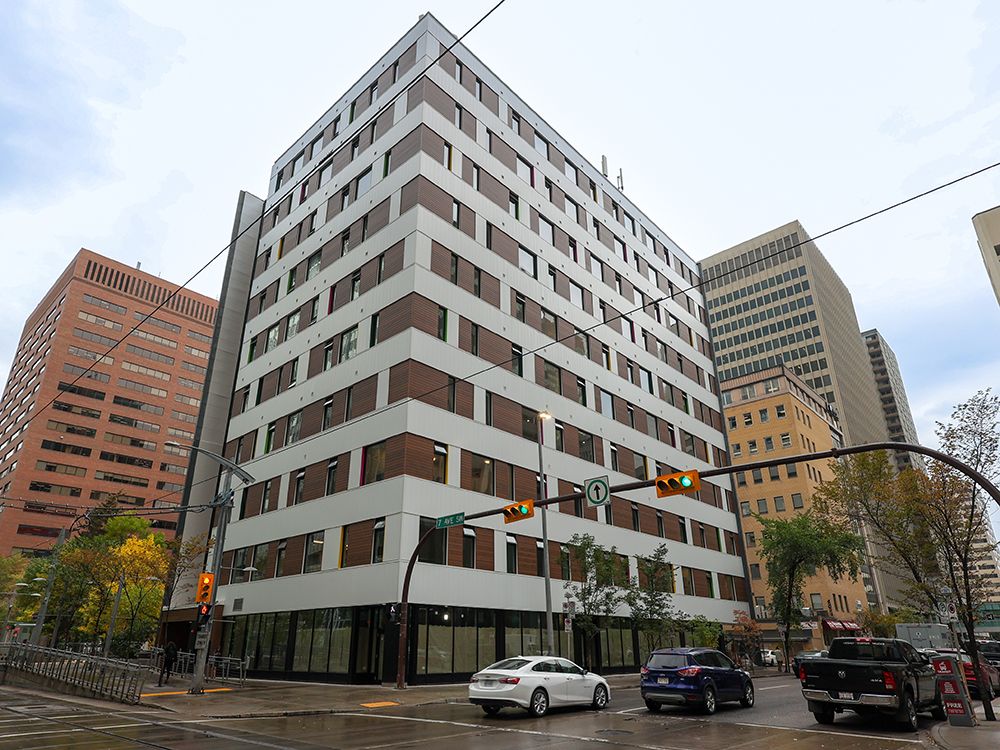 Housing project converted from vacant office building opens in Calgary ...