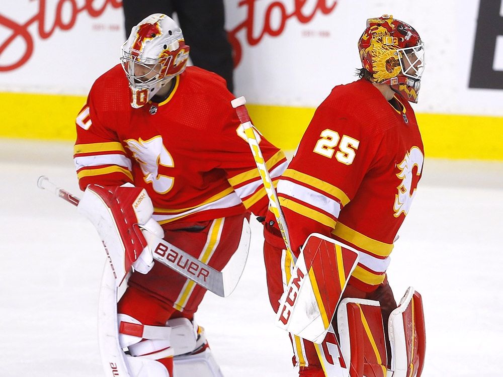 Flames coach Sutter on puck-stopping plan: ‘Our goalies have both been ...