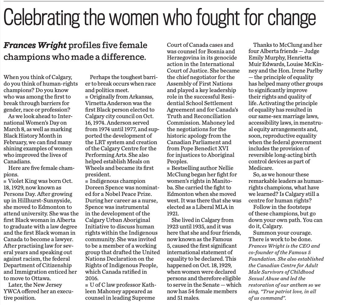 Essays from Calgary women on International Women's Day | Calgary Herald