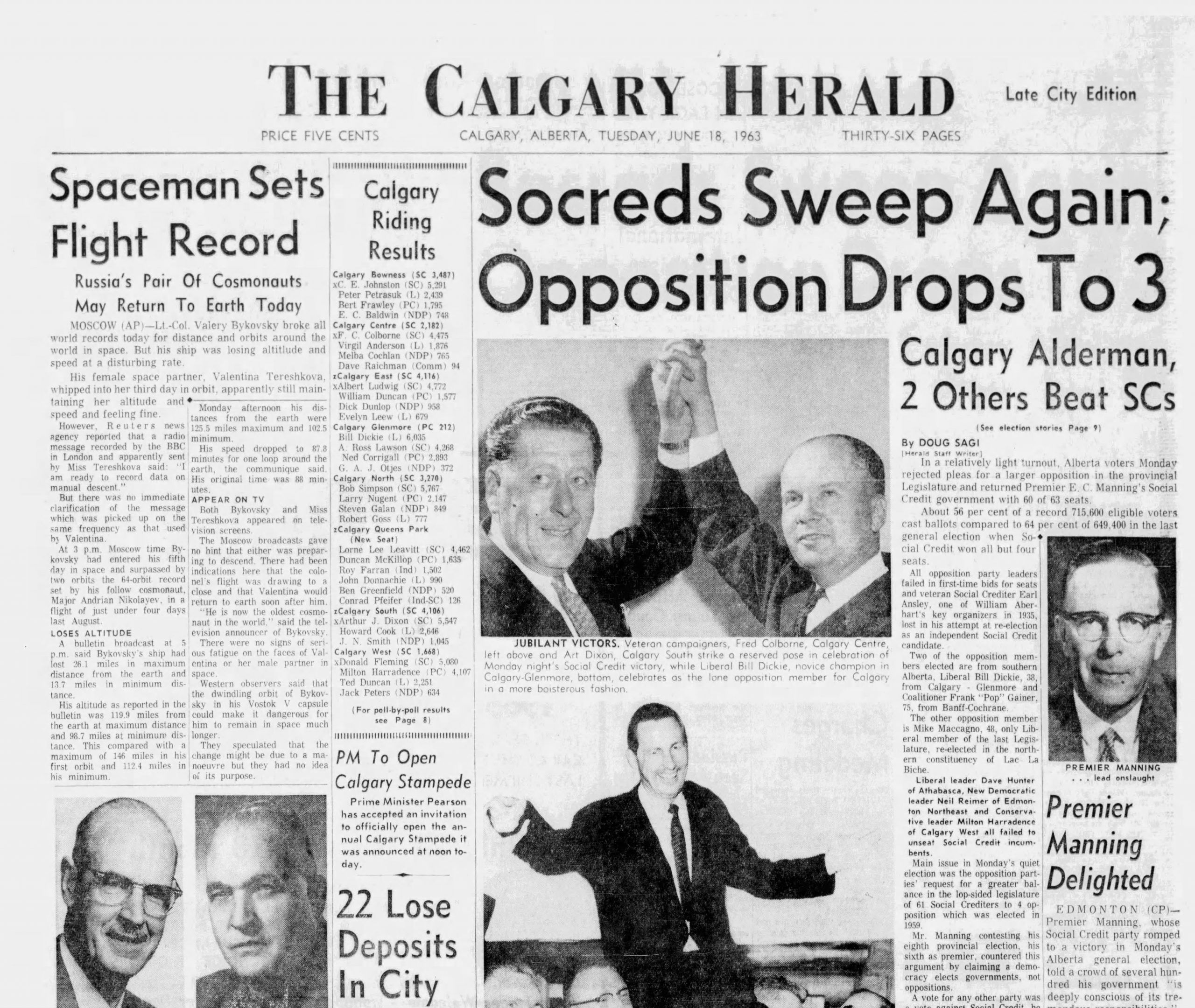 Dynasties and defeats: 30 elections, 30 historic front pages | Calgary ...