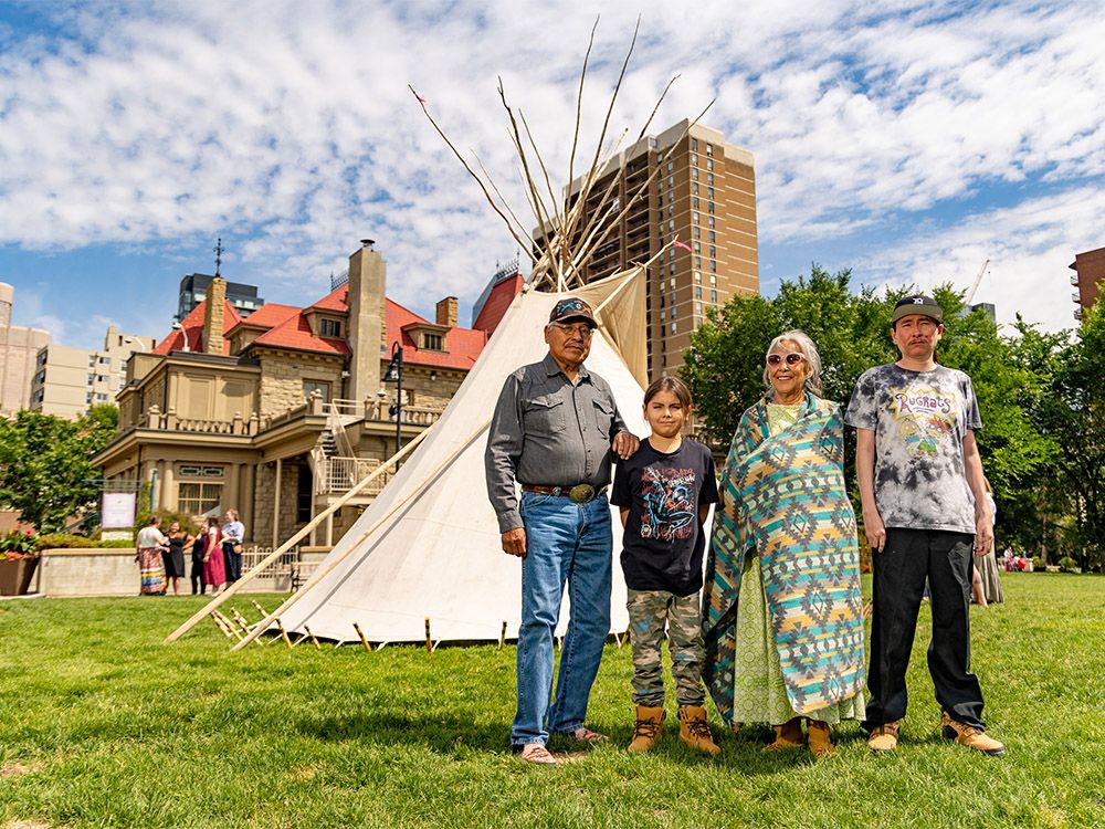 Tipi raised at Calgary's Lougheed House for first time in 130 years ...