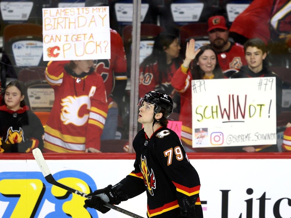 Flames call-up Cole Schwindt hopes to join pals as a permanent NHLer ...