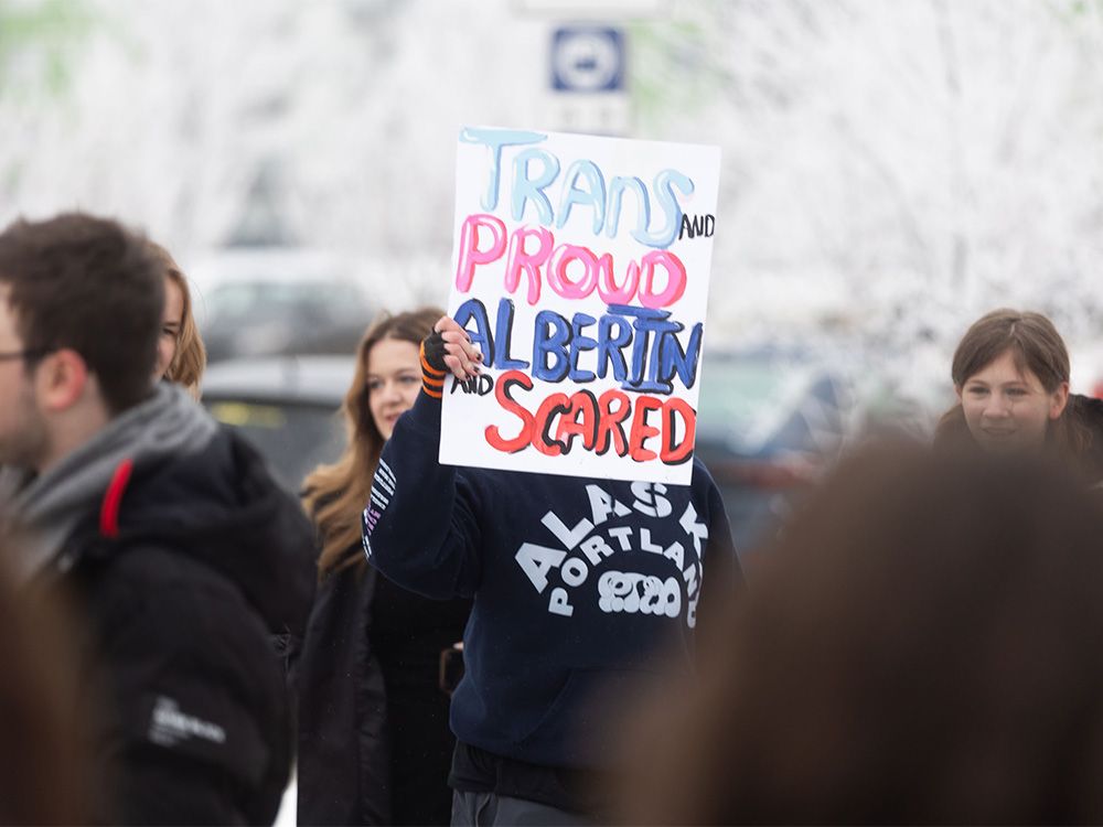 Calgary students protest proposed Alberta transgender policies ...