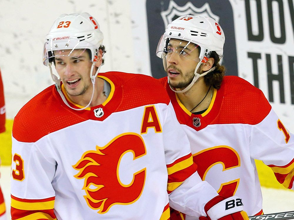 Sean Monahan is missing his buddy, but Johnny Gaudreau would be proud ...
