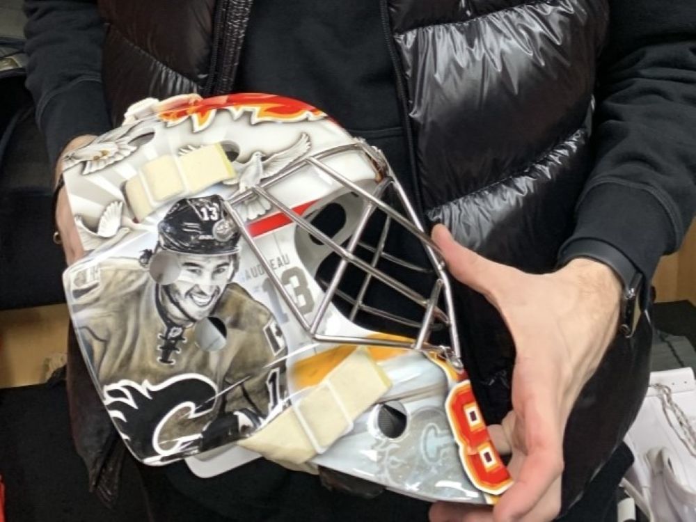 ‘Huge honour’: Flames goalie proud of Gaudreau tribute mask | Calgary ...