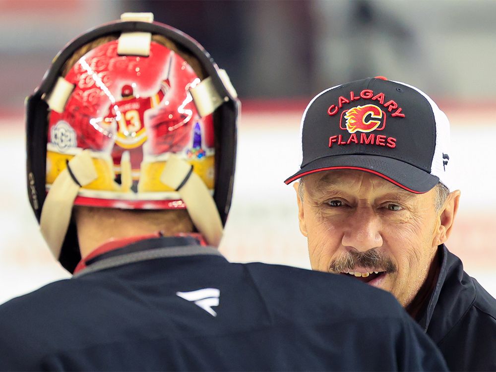 ‘It was great seeing him’: Guy Gaudreau hits the ice with the Flames ...