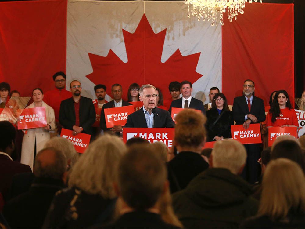 Carney slams Trump, Poilievre and tariffs during Calgary campaign stop ...