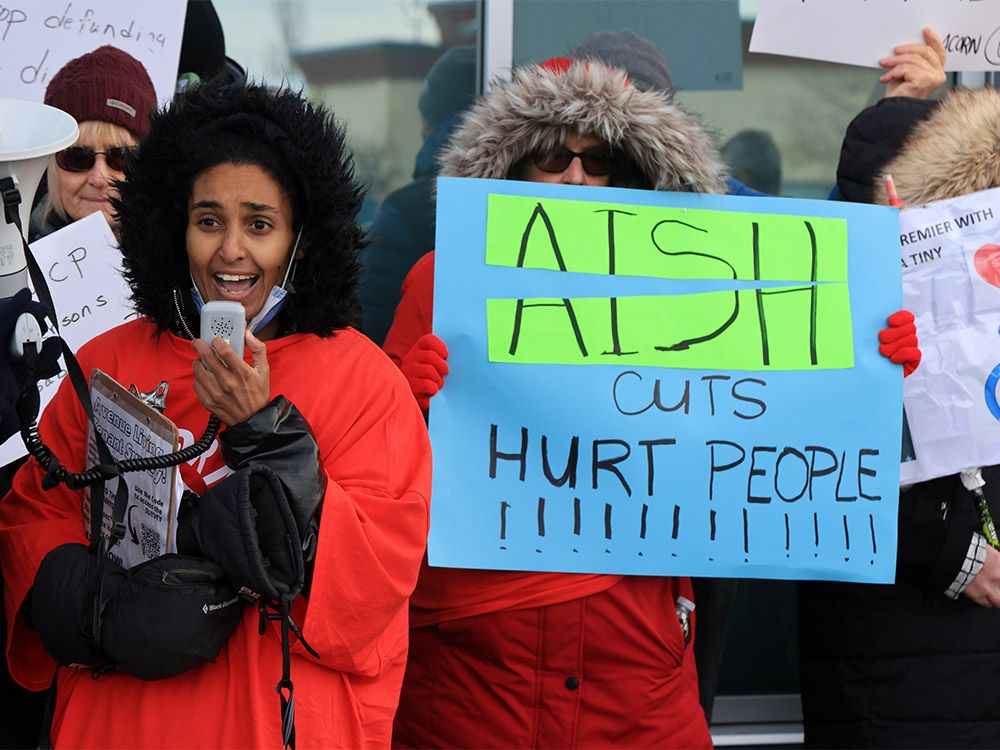 Calgarians protest move to province's new disability benefits program ...