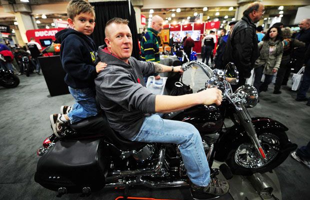 Boomer bikers riding into sunset | Driving