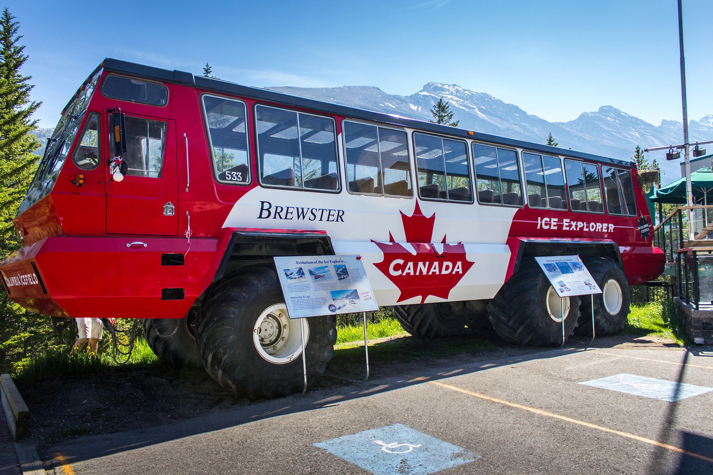Monster tour buses conquer any terrain in Canadian Rockies | Driving