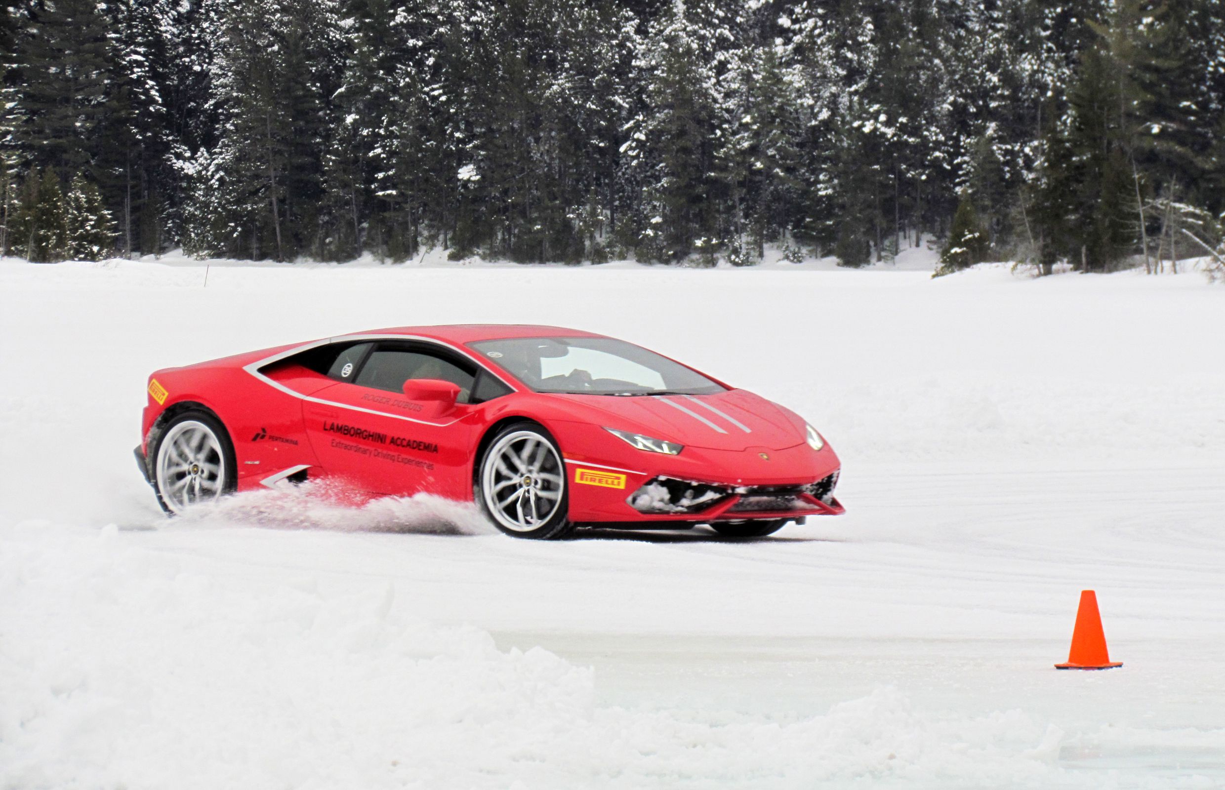 Driving Lambos on ice teaches you the ultimate lesson in car control ...