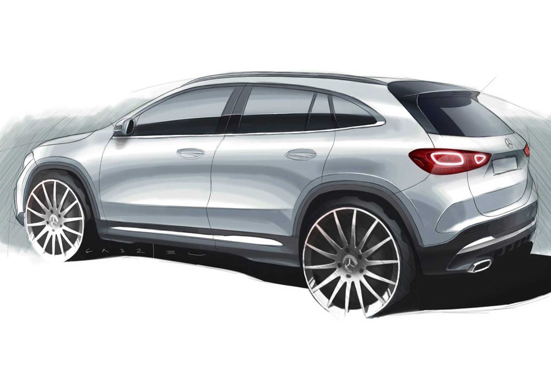2021 Mercedes-Benz GLA teased in design sketch just ahead of reveal ...