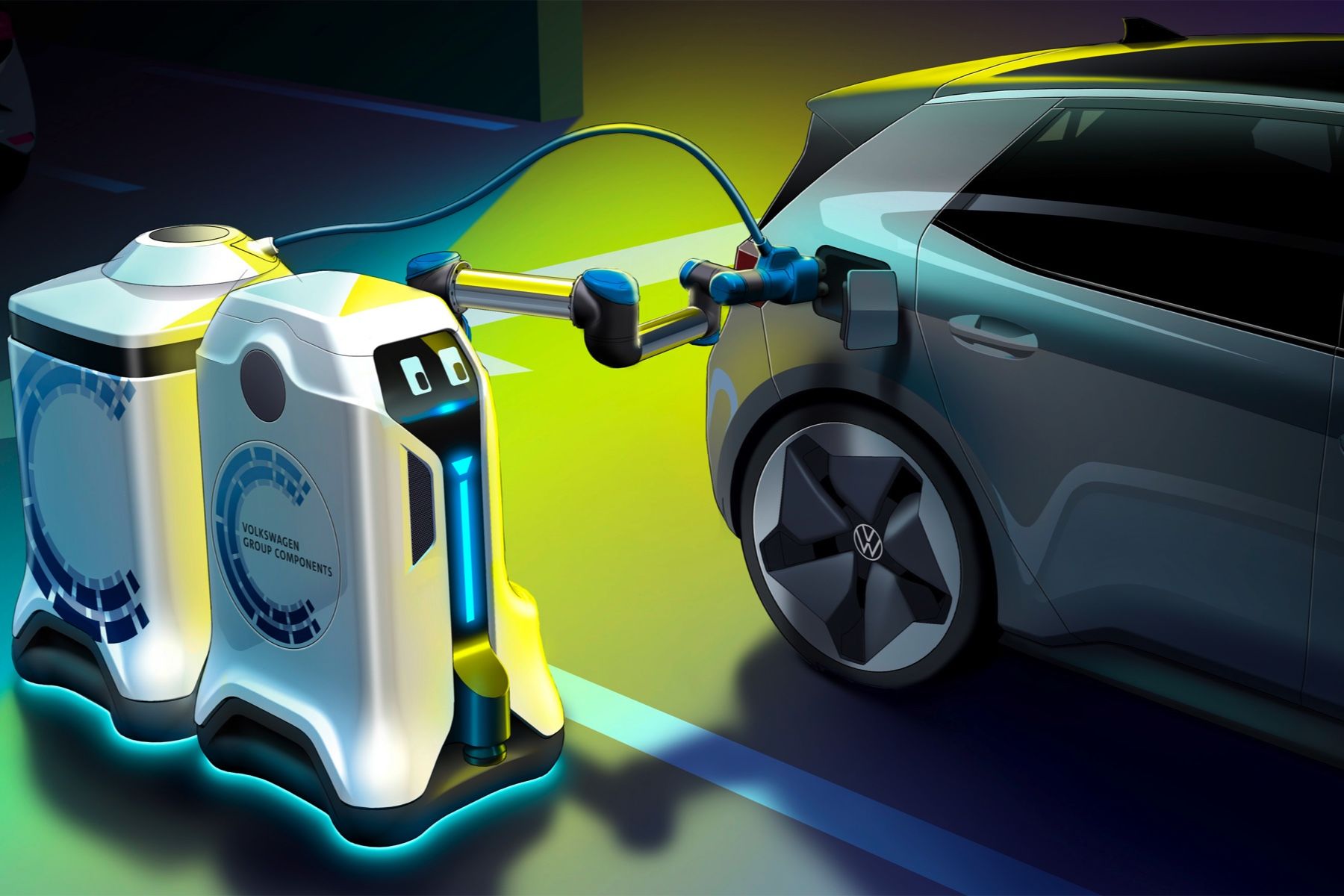 Volkswagen introduces cute mobile EV-charging robots | Driving