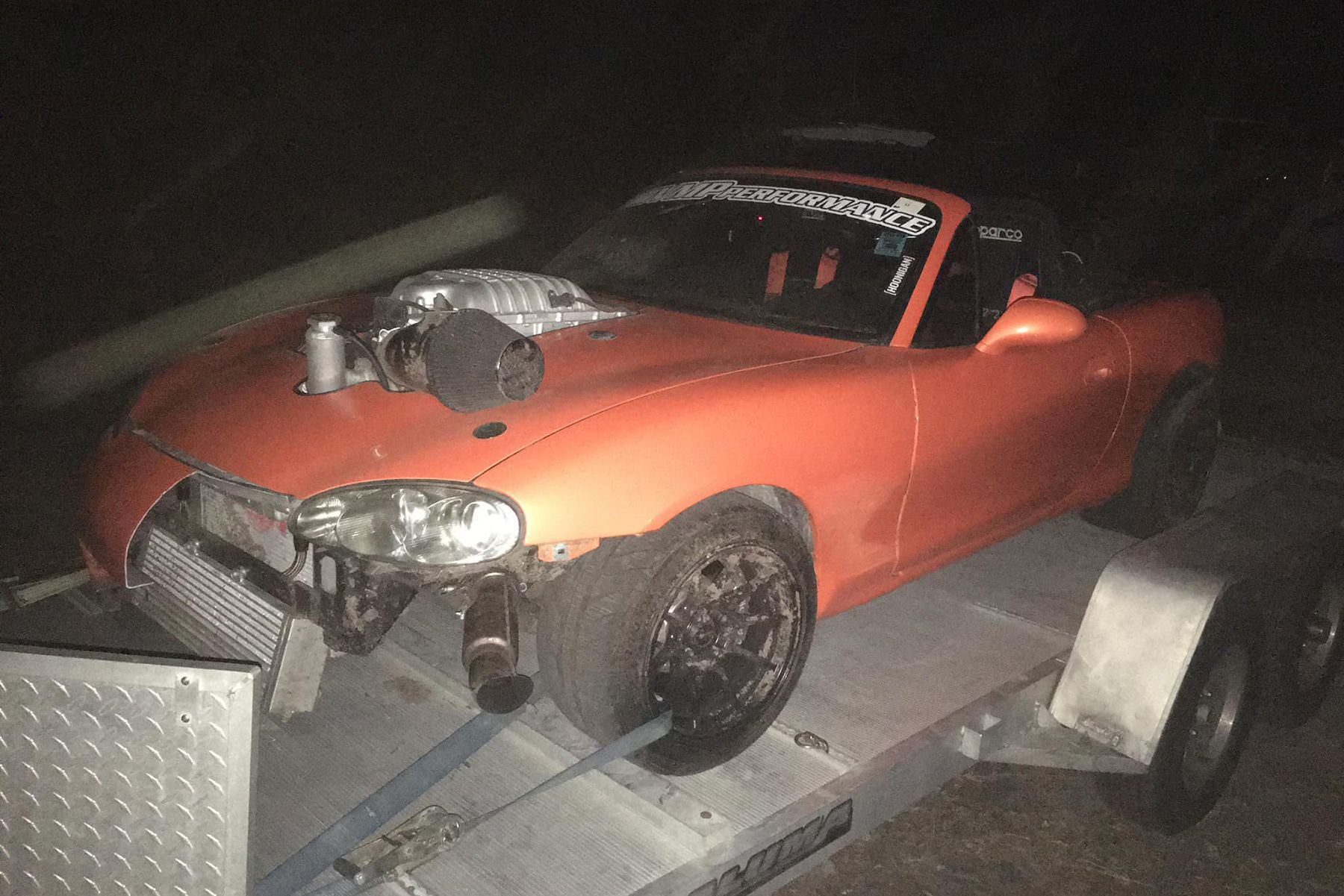 Of course somebody crashed this 707-hp Hellcat-powered Mazda Miata ...