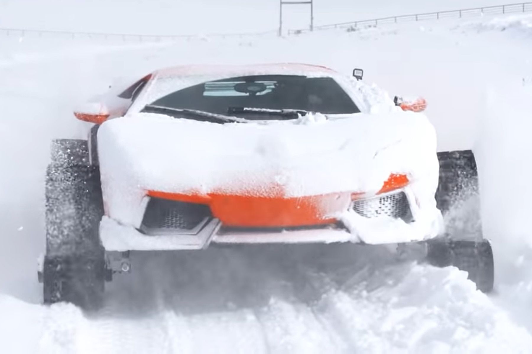 This Lambo Avendator on snow tracks is a beautiful, terrible idea | Driving