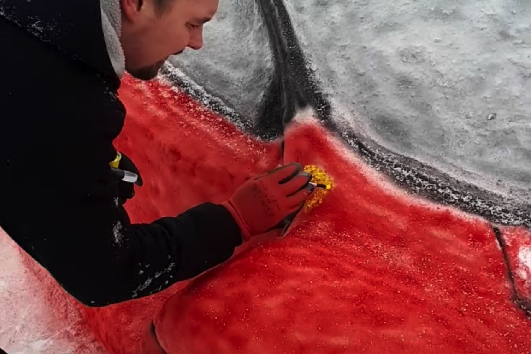 This Lithuanian couple built an amazing life-sized snow Ferrari | Driving