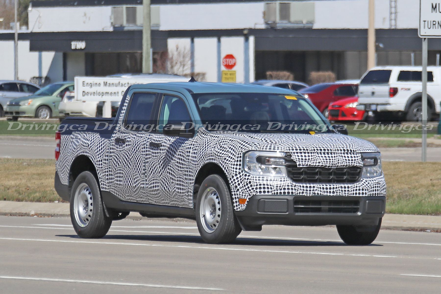 Spied! This is Ford's upcoming compact Maverick truck in base trim ...