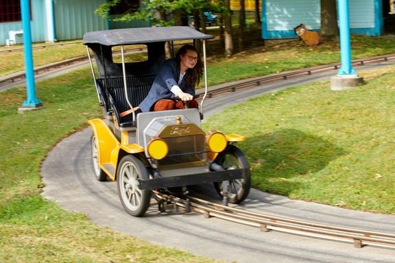 Driving the Jokey's Jalopies antique car ride at Canada's Wonderland ...