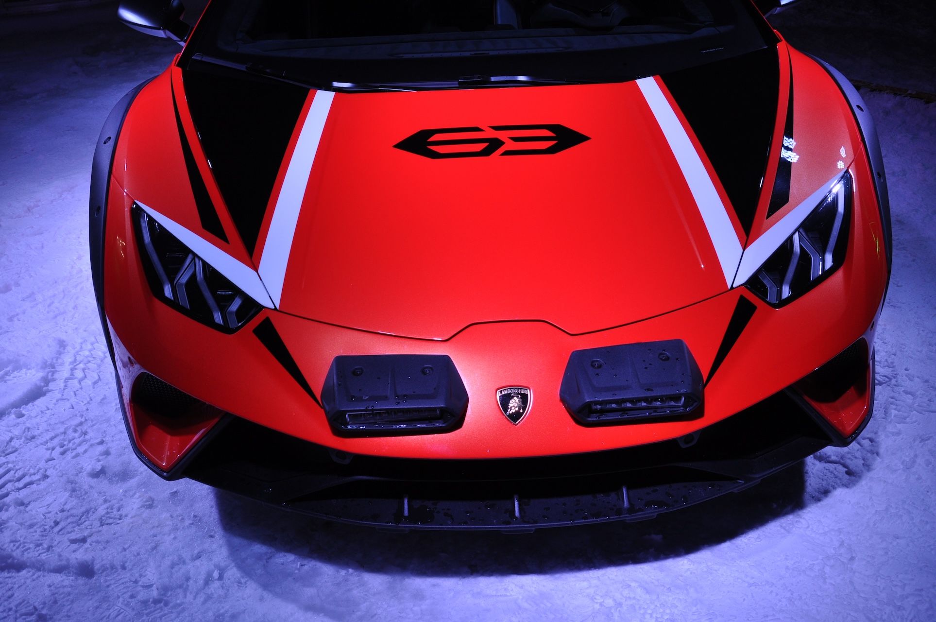 Drifting a Lamborghini Huracán Sterrato on ice at Esperienza Neve | Driving