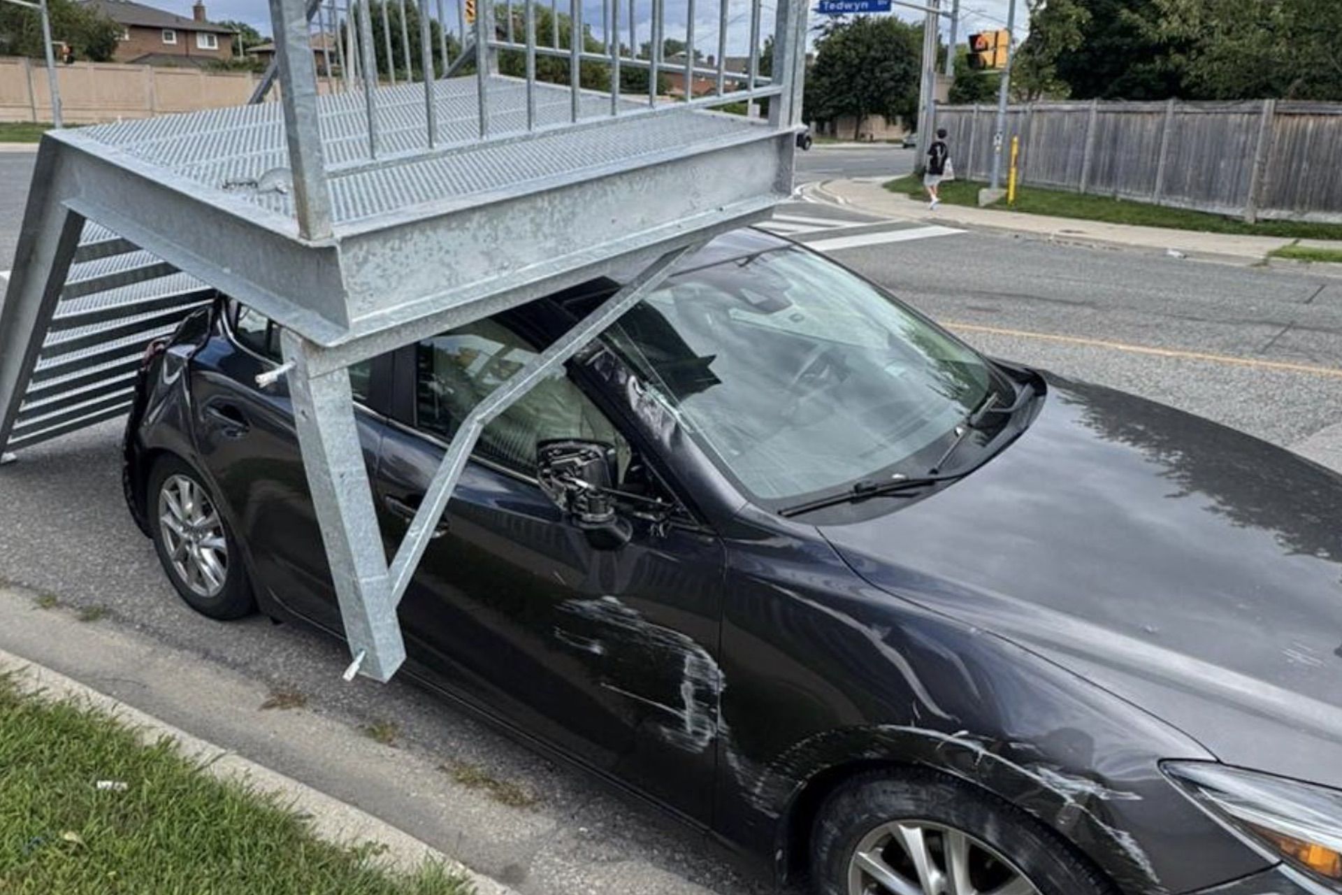 Ontario driver nabbed with metal stairs atop vehicle | Driving