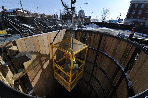 Drilling rig kicks off redevelopment in The Quarters | Edmonton Journal