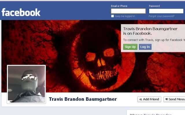 Strange, eerie images of Travis Brandon Baumgartner is on Facebook ...