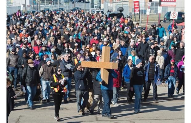 Photos: Way of the Cross march winds through Edmonton | Edmonton Journal