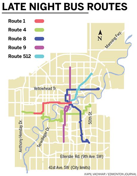Late night bus service starts Sept. 6 | Edmonton Journal