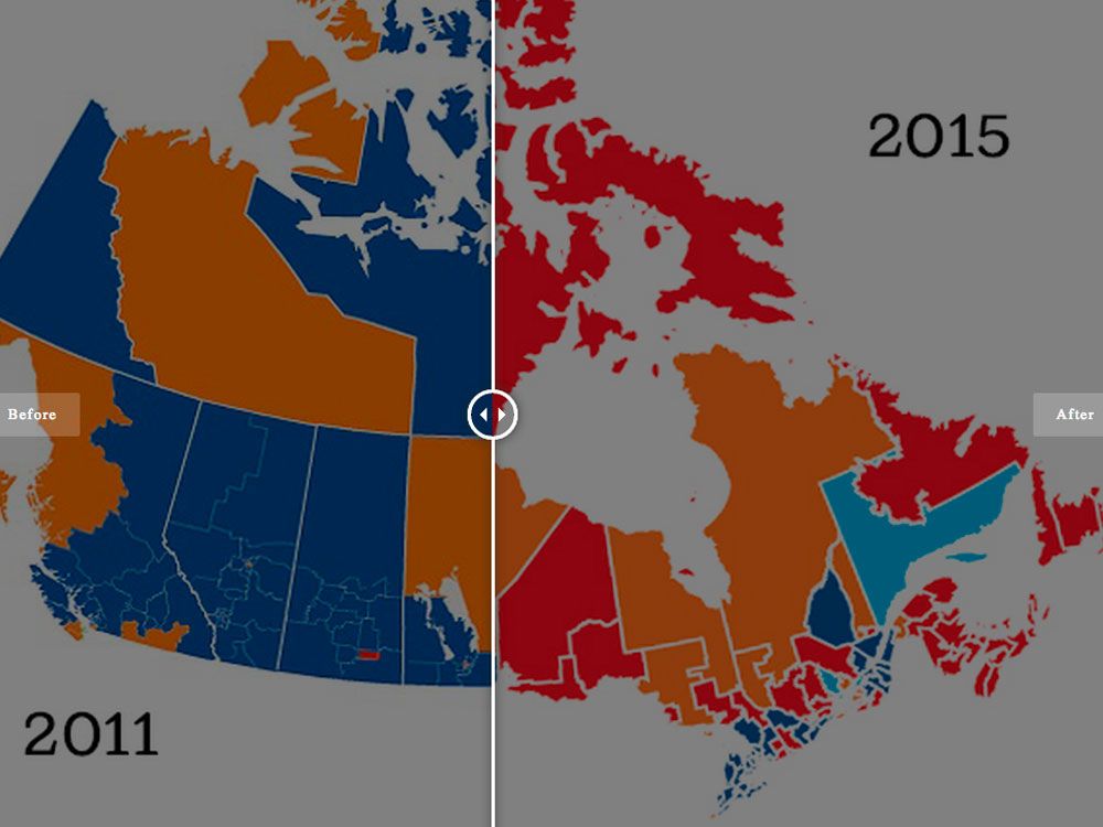 Federal election: 2011 vs. 2015 national map | Edmonton Journal