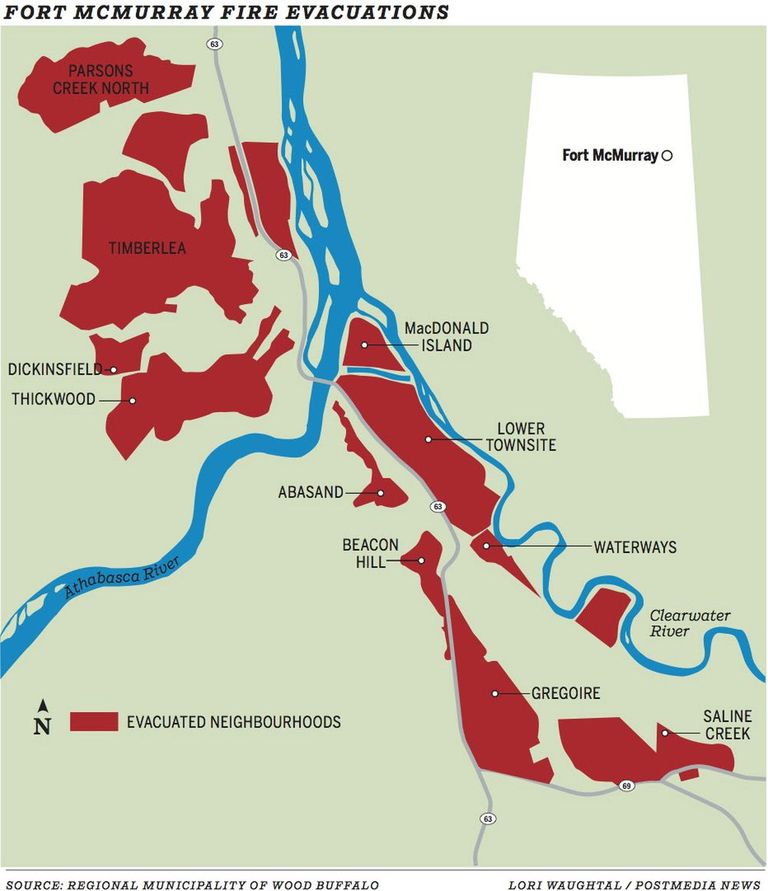 Fort McMurray residents flee in the largest fire evacuation in Alberta ...