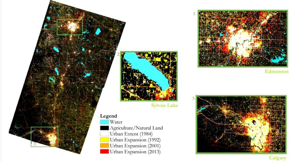How urban sprawl has fragmented farms in the Edmonton-Calgary corridor ...