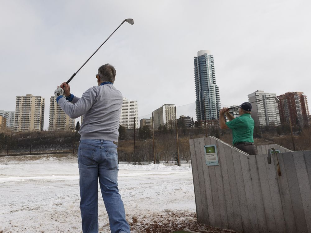 Fore! Driving ranges opening in Edmonton amidst snowy spring | Edmonton ...