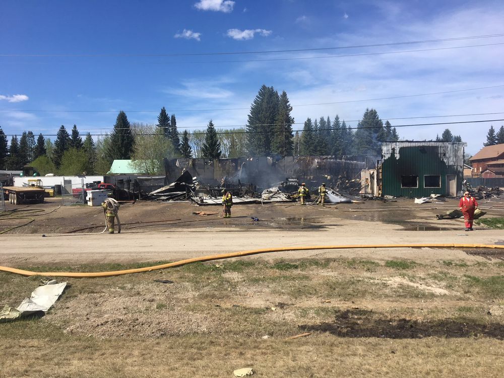 Explosion and fire destroys Edson tire shop | Edmonton Journal