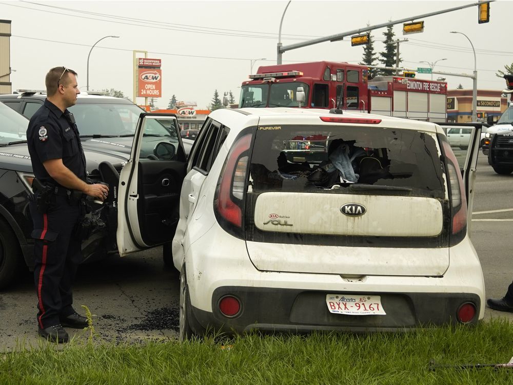Two men charged after shooting, high-speed police chase in Edmonton ...