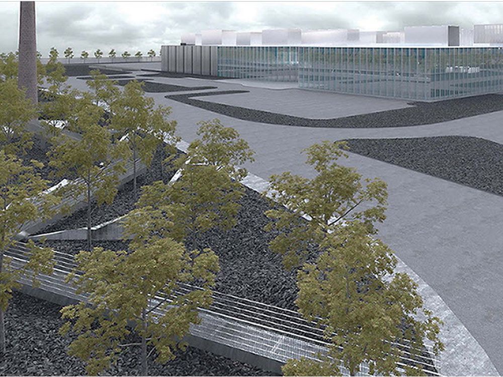 Restoration begins on historic smokestack as part of new transit garage ...