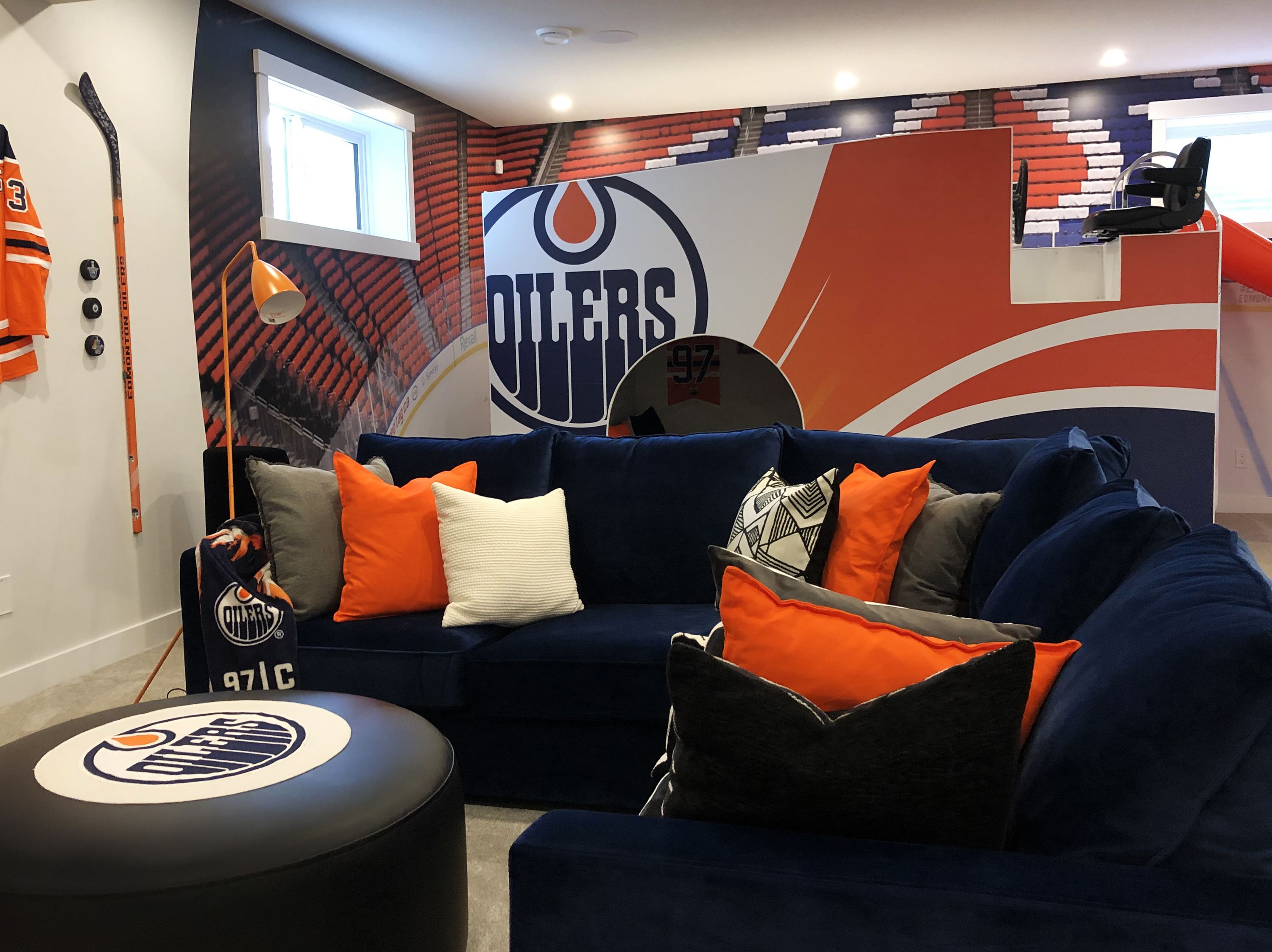 Oilers Fan Cave — kids version — scores on a breakaway basement ...