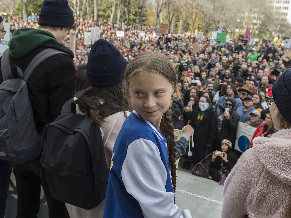 Greta Thunberg leads climate change rally in Edmonton | Edmonton Journal